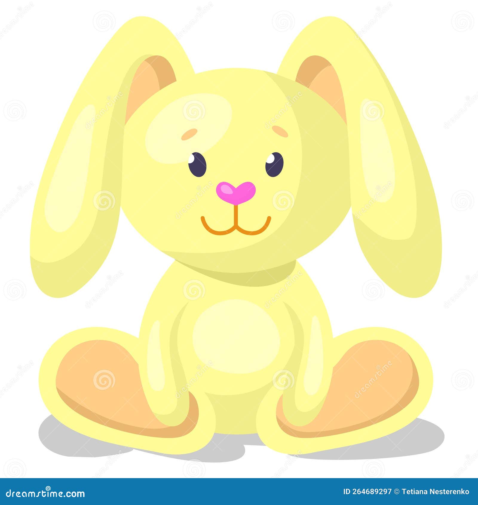 Stuffed Rabbit Toy Vector Design Element Stock Vector - Illustration of ...