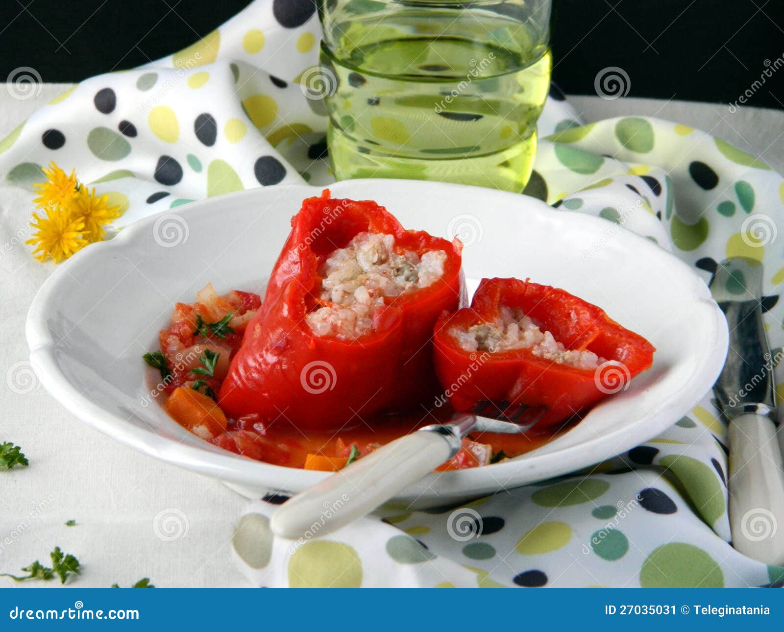 Stuffed red pepper stock image. Image of pepper, delicious - 27035031