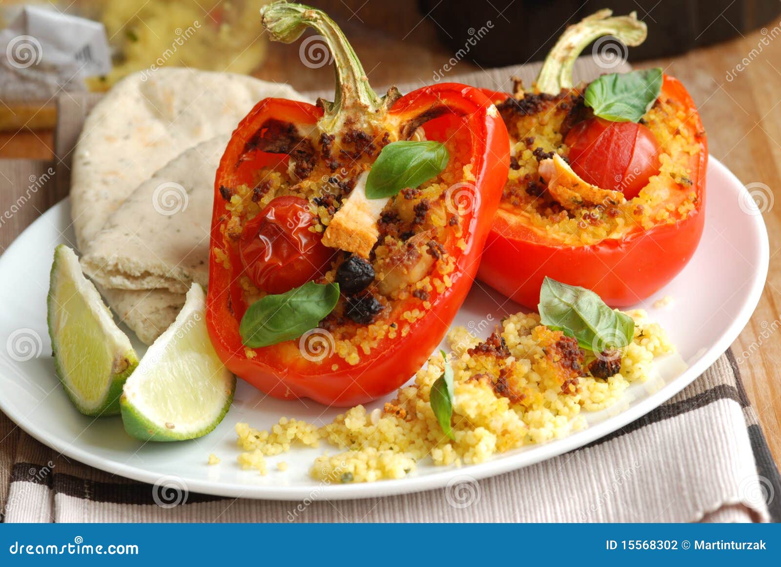 Stuffed red peppers stock photo. Image of spice, pita - 15568302
