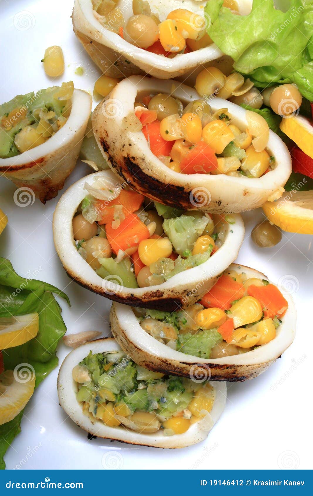 Stuffed squid stock photo. Image of baked, cuisine, dish - 19146412
