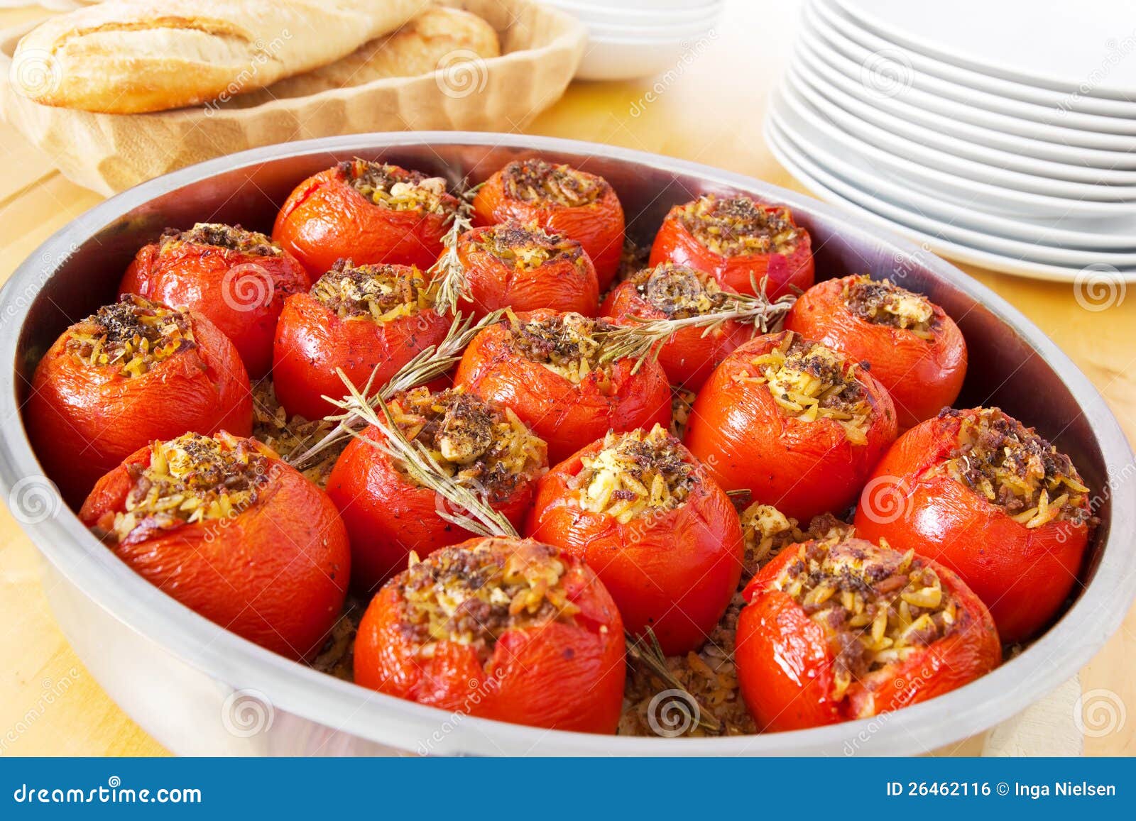 Stuffed tomatoes stock photo. Image of plate, snack, baked - 26462116