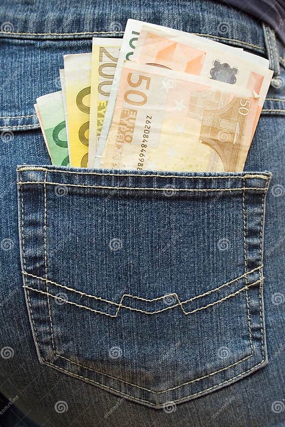Stuffed Trouser Pocket stock photo. Image of finance, jeans - 2321294