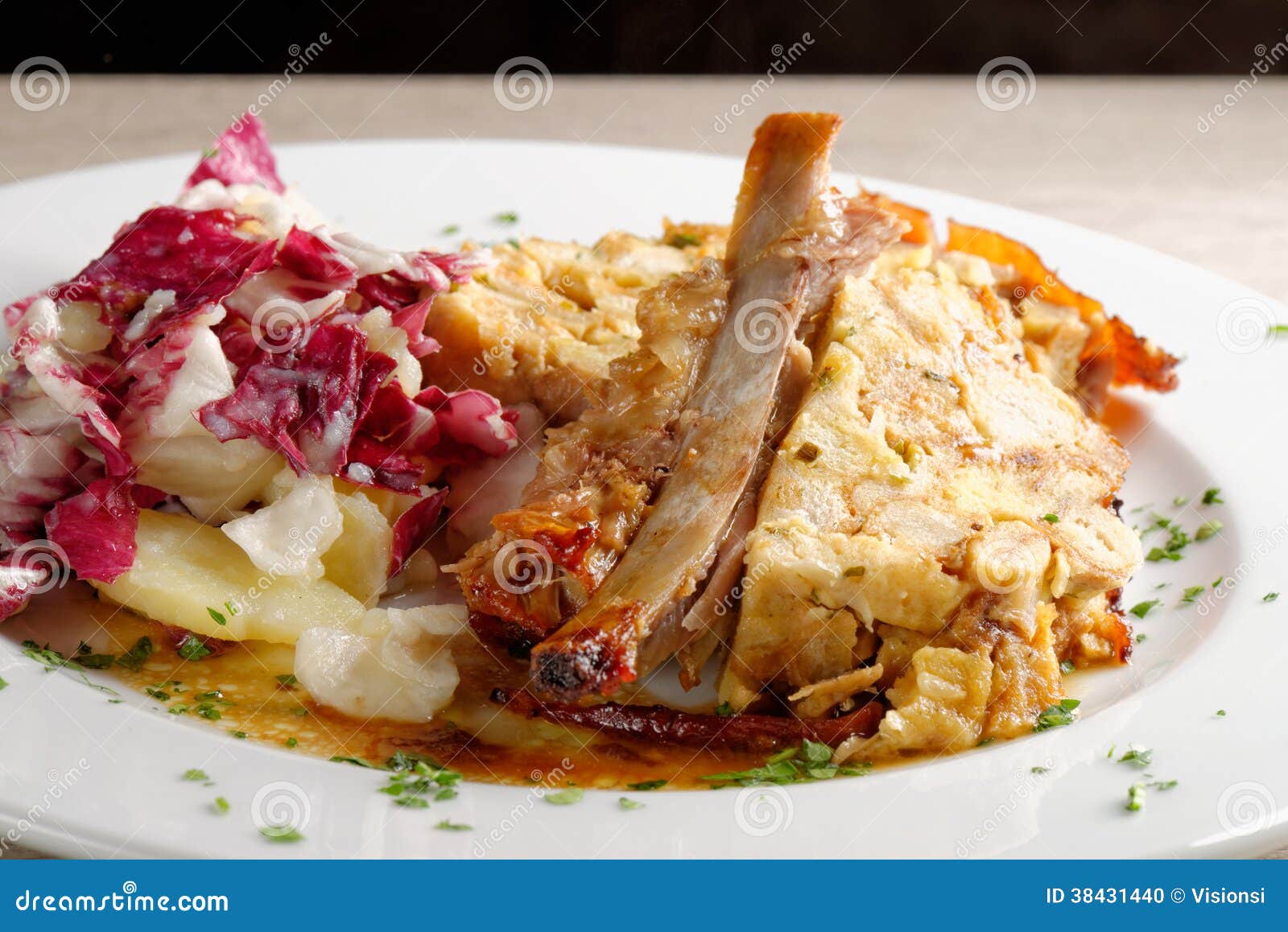 Stuffed Veal Breasts with Potato Stock Photo - Image of potato, piece ...