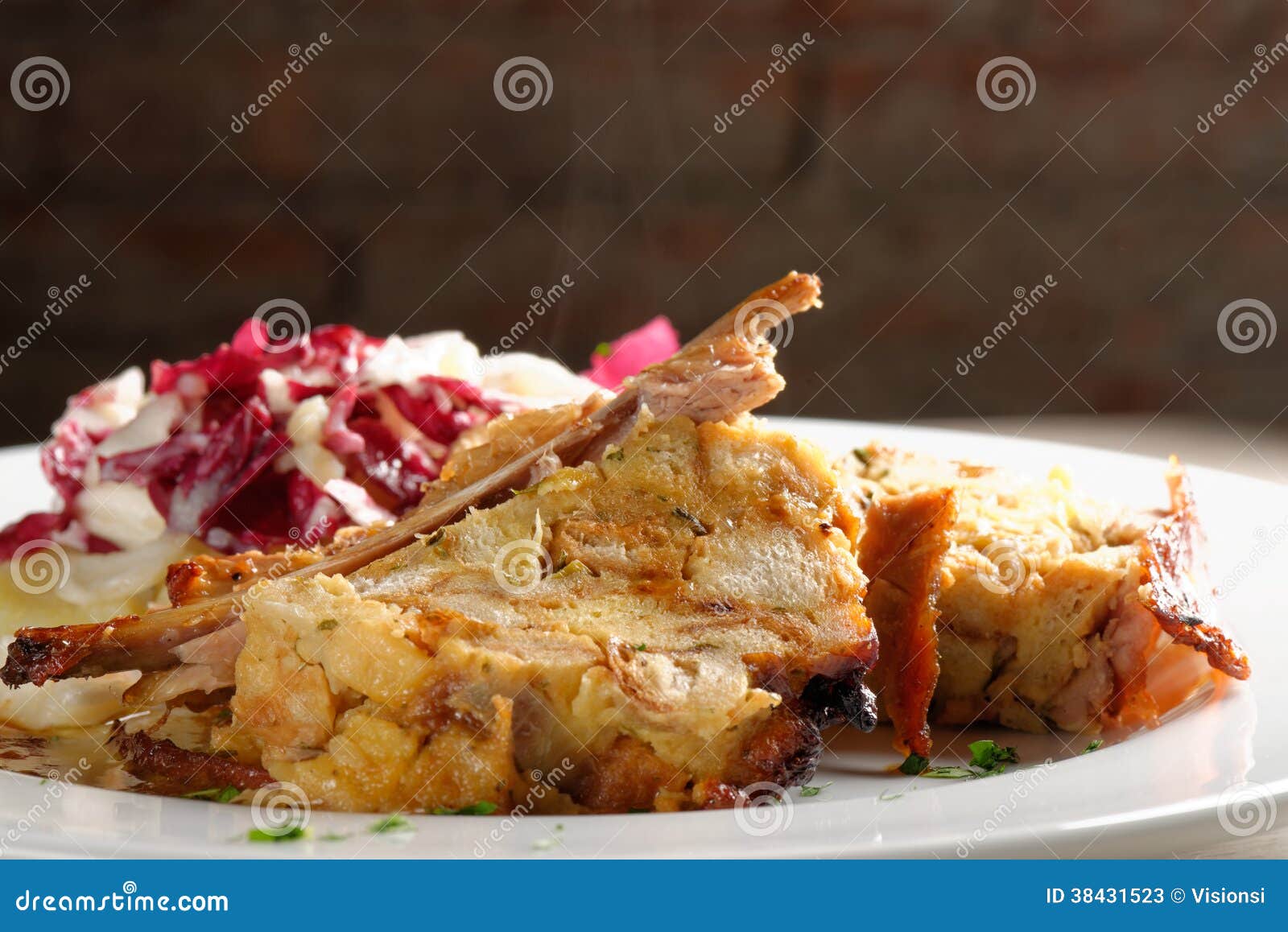 Stuffed Veal Breasts with Potato Stock Image - Image of carrot, food ...