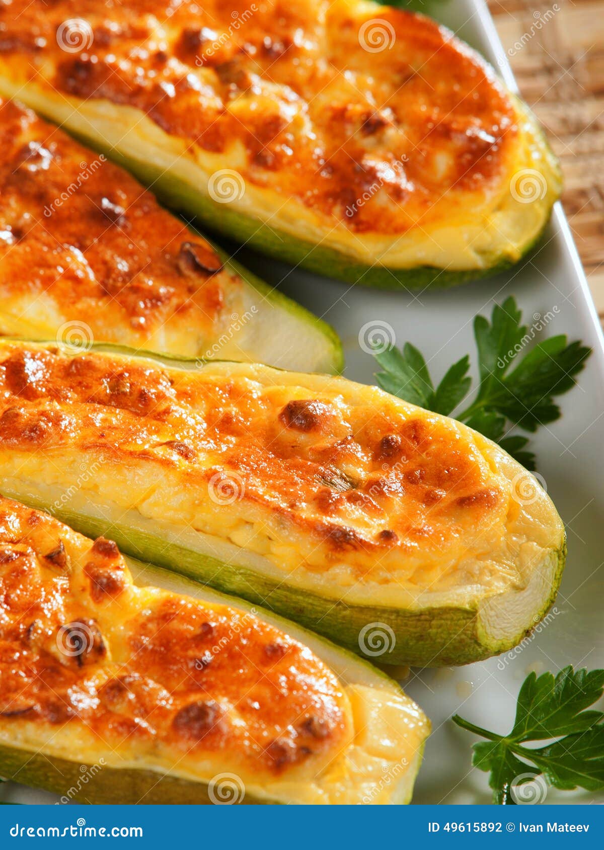 Stuffed Zucchini with Cheese Stock Photo - Image of life, vegetable ...