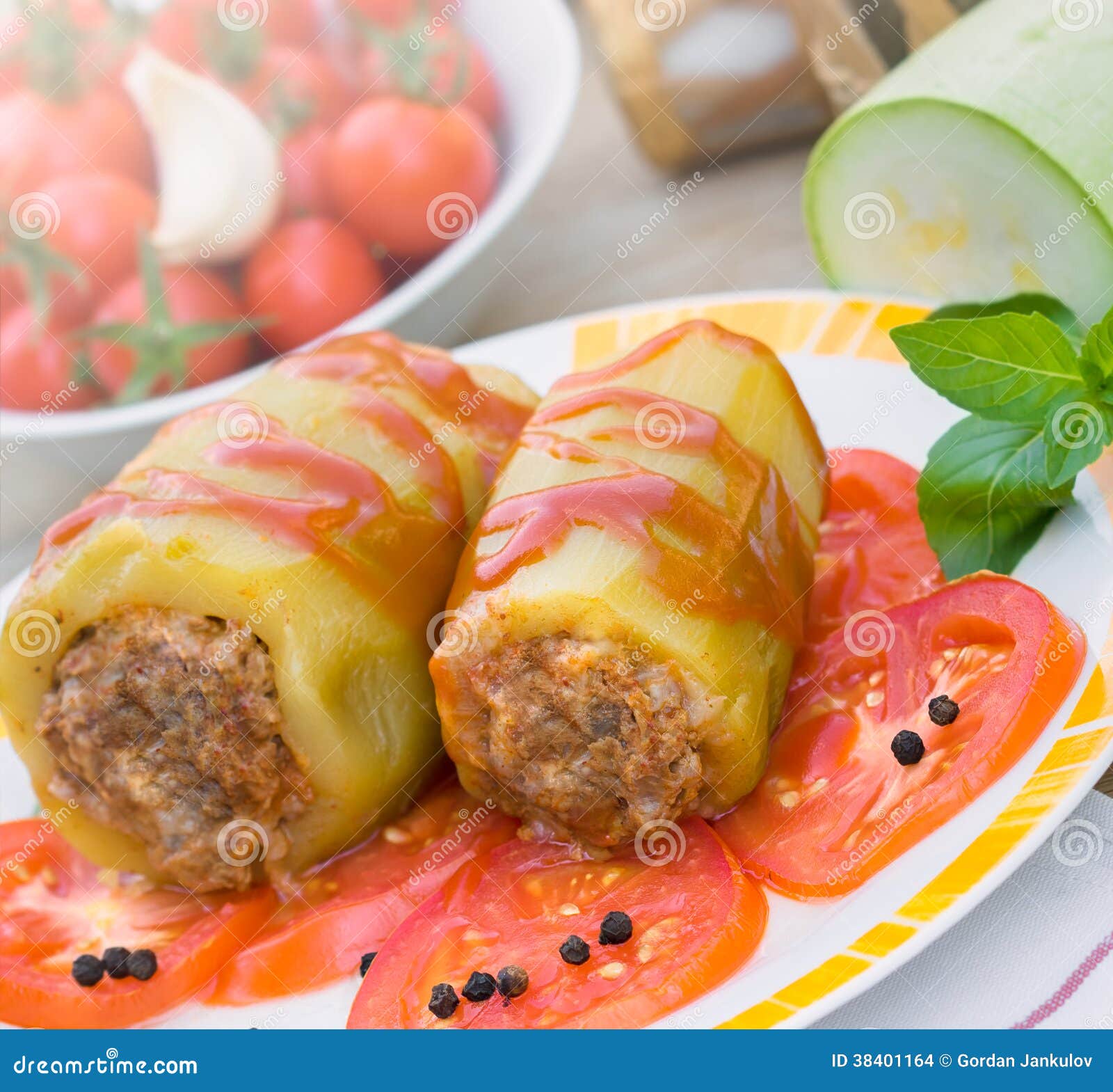 Stuffed Zucchini with Minced Meat Stock Photo - Image of herbs, eating ...