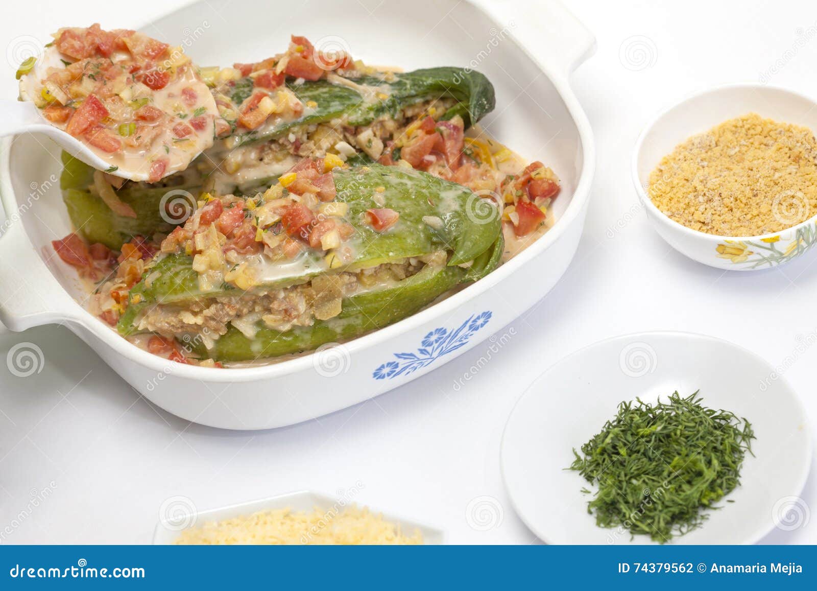 Stuffing Cucumber Preparation Stock Photo - Image of ingredients ...