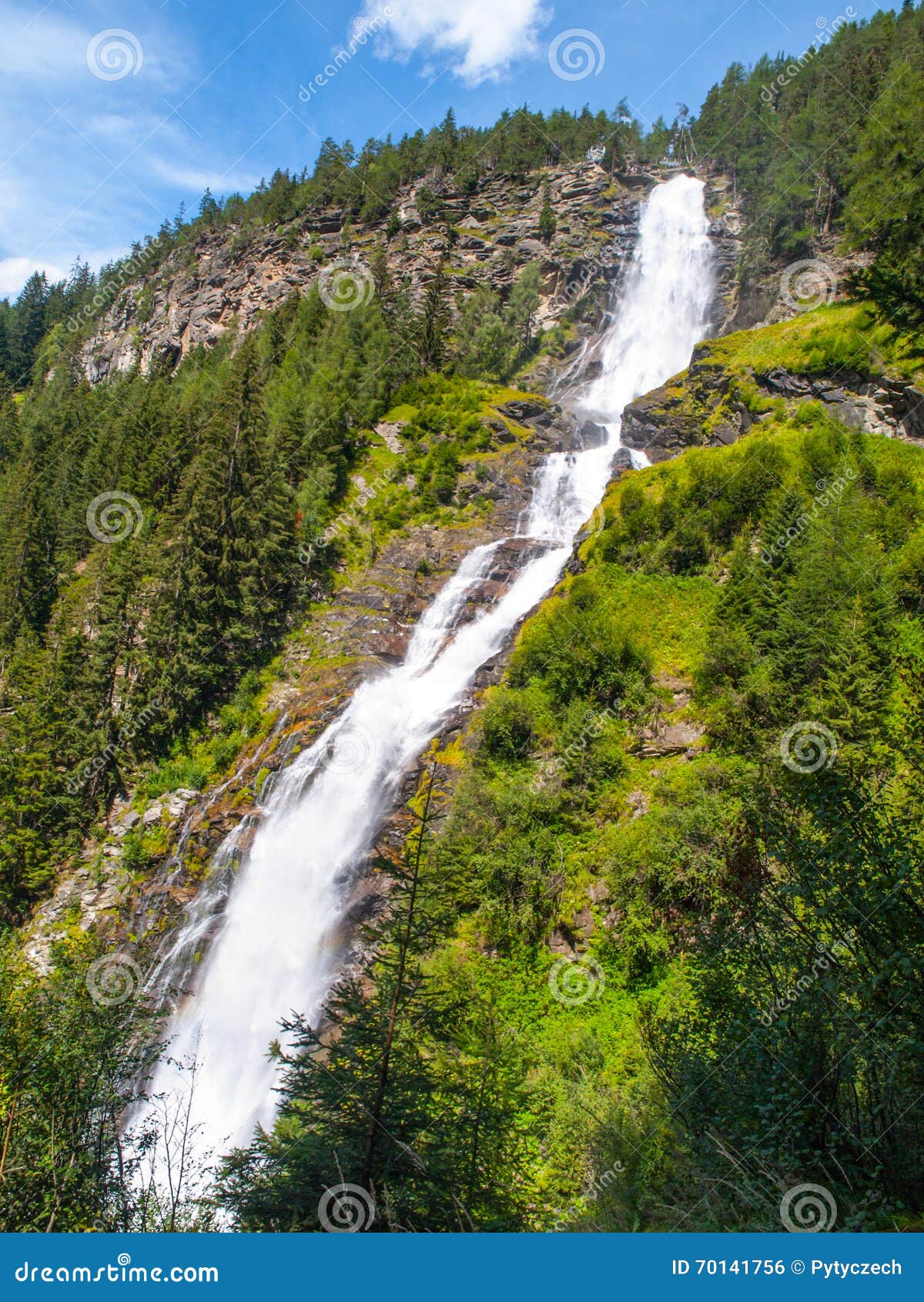 Stuiben Waterfall in Austrian Alps Stock Photo - Image of cascade ...