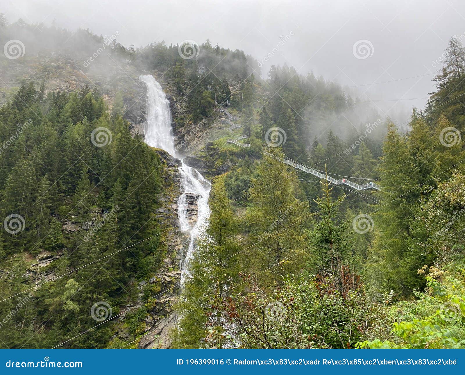 Stuibenfall is Dramatic Cascade Falling 159 Meters, Austria Stock Photo ...