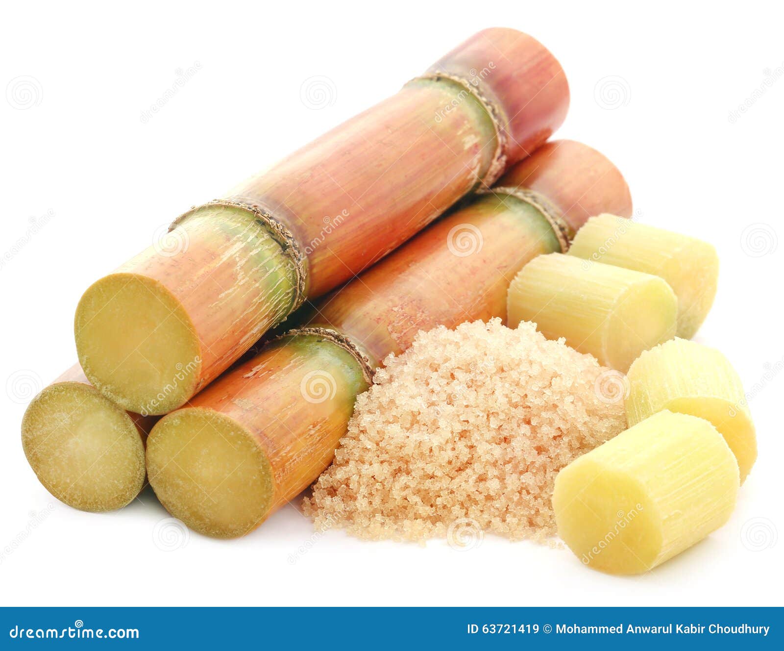 Stuk Van Suikerriet Met Rode Suiker Stock Afbeelding - Image of drank ...