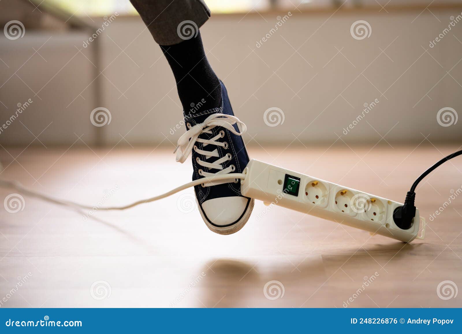 Stumble Over Cable. Clumsy Office Falldown Stock Image | CartoonDealer ...
