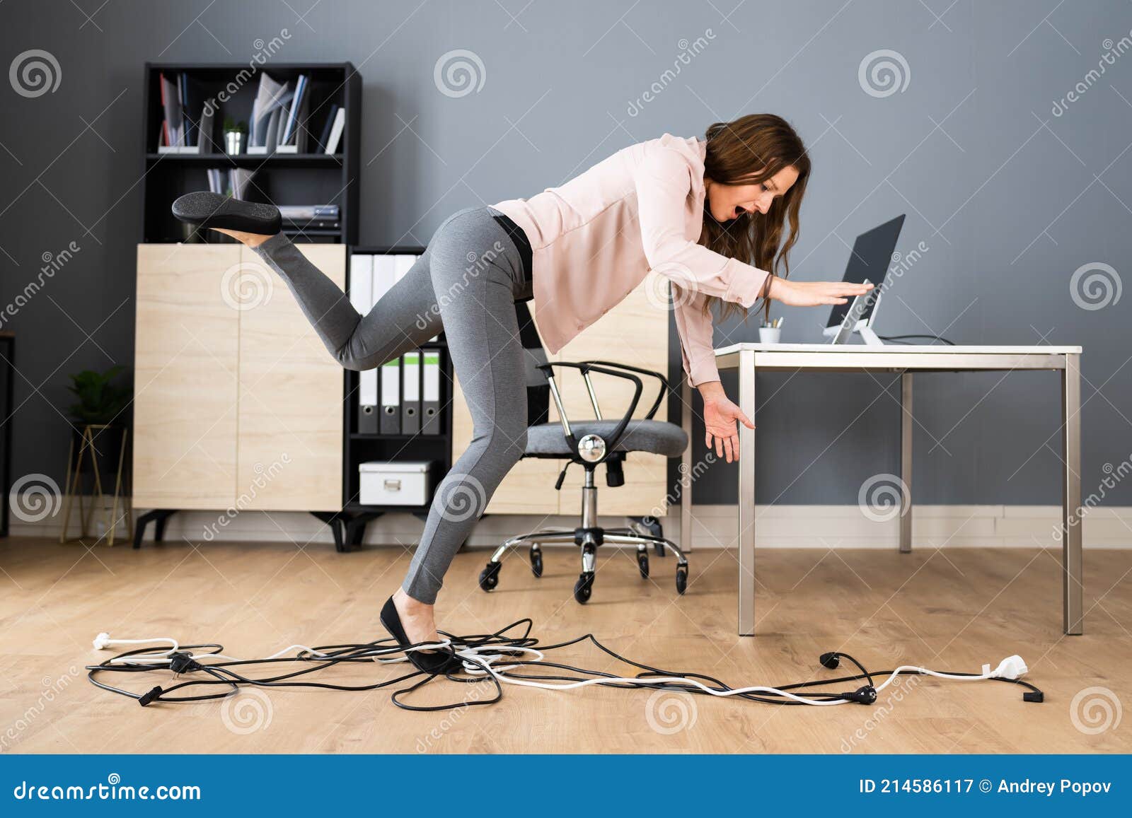 Stumble and Fall Over Wire stock image. Image of house - 214586117