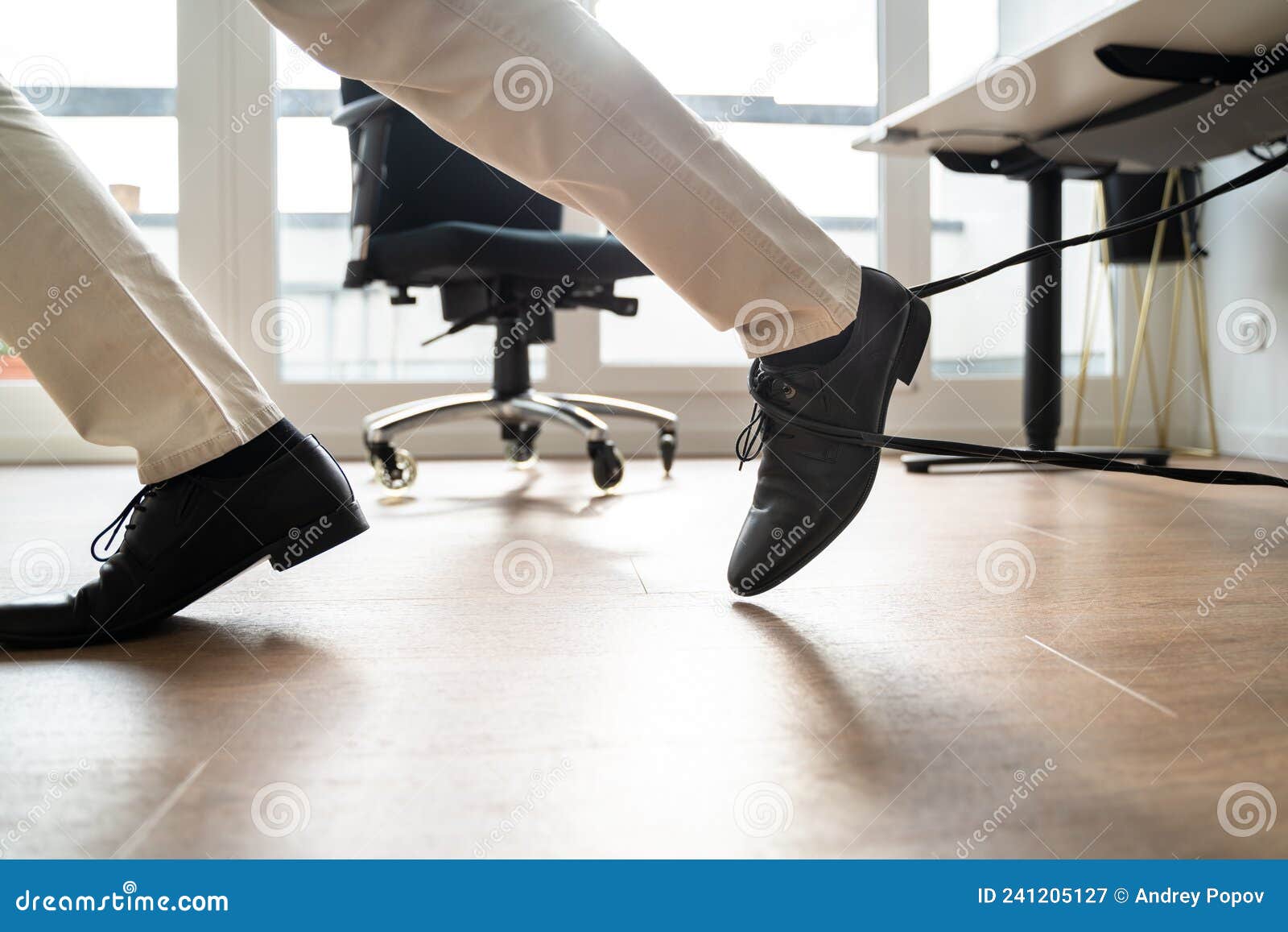 Stumble and Fall Over Wire stock image. Image of electrician - 241205127