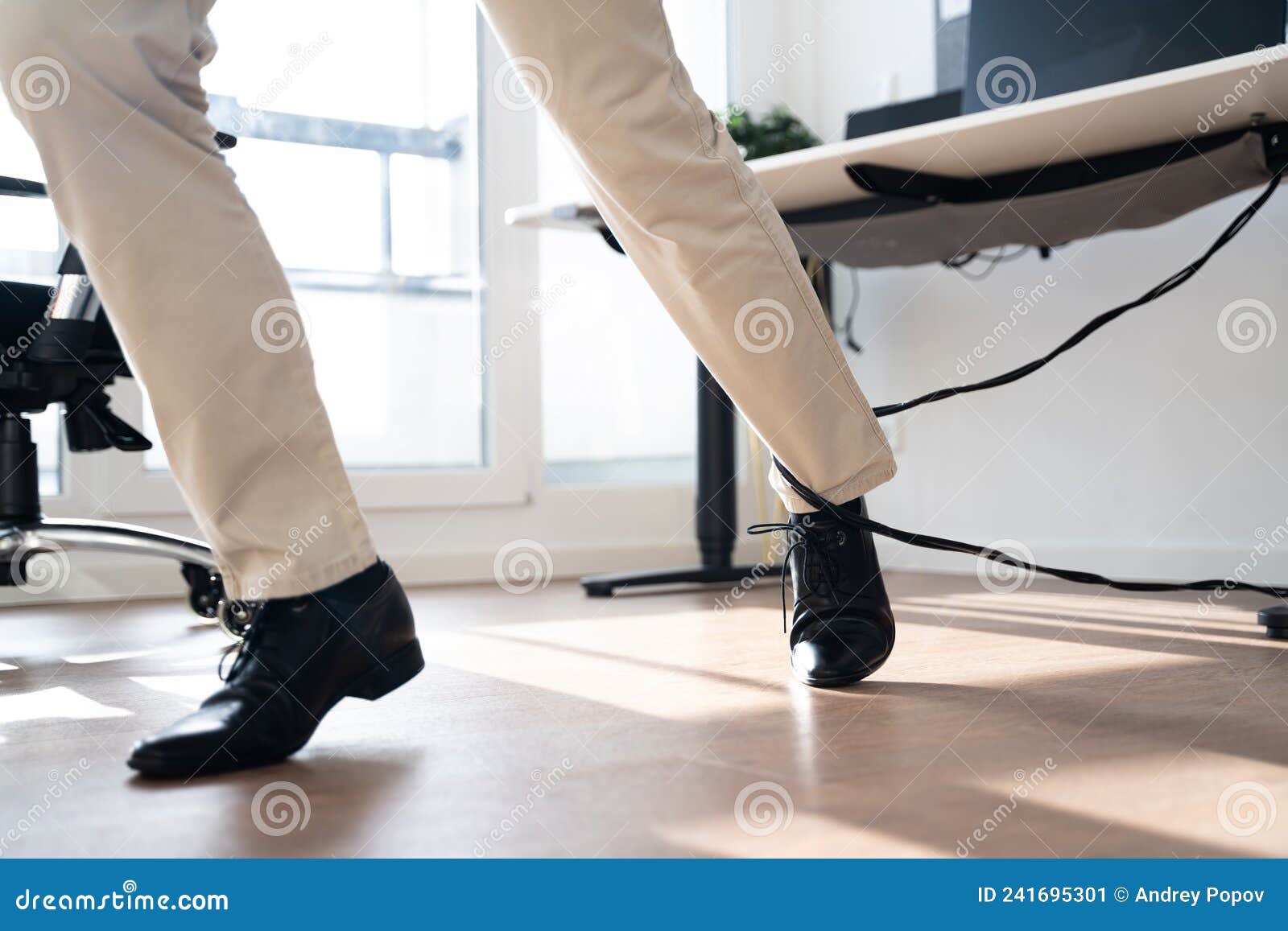 Stumble and Fall Over Wire stock image. Image of overhead - 241695301