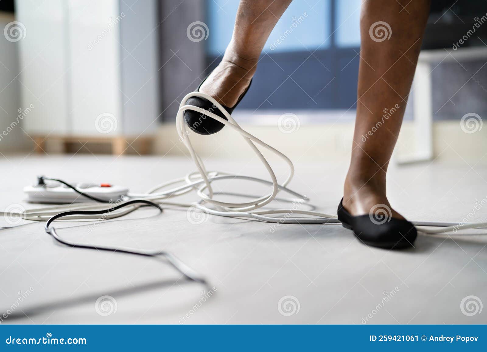 Stumble Over Cable. Clumsy Office Falldown Stock Image | CartoonDealer ...