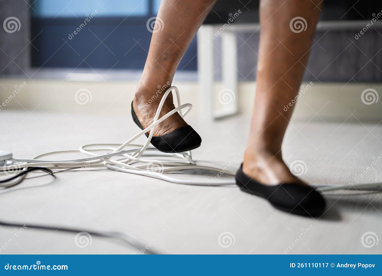 Stumble Over Cable. Clumsy Office Falldown Stock Image | CartoonDealer ...
