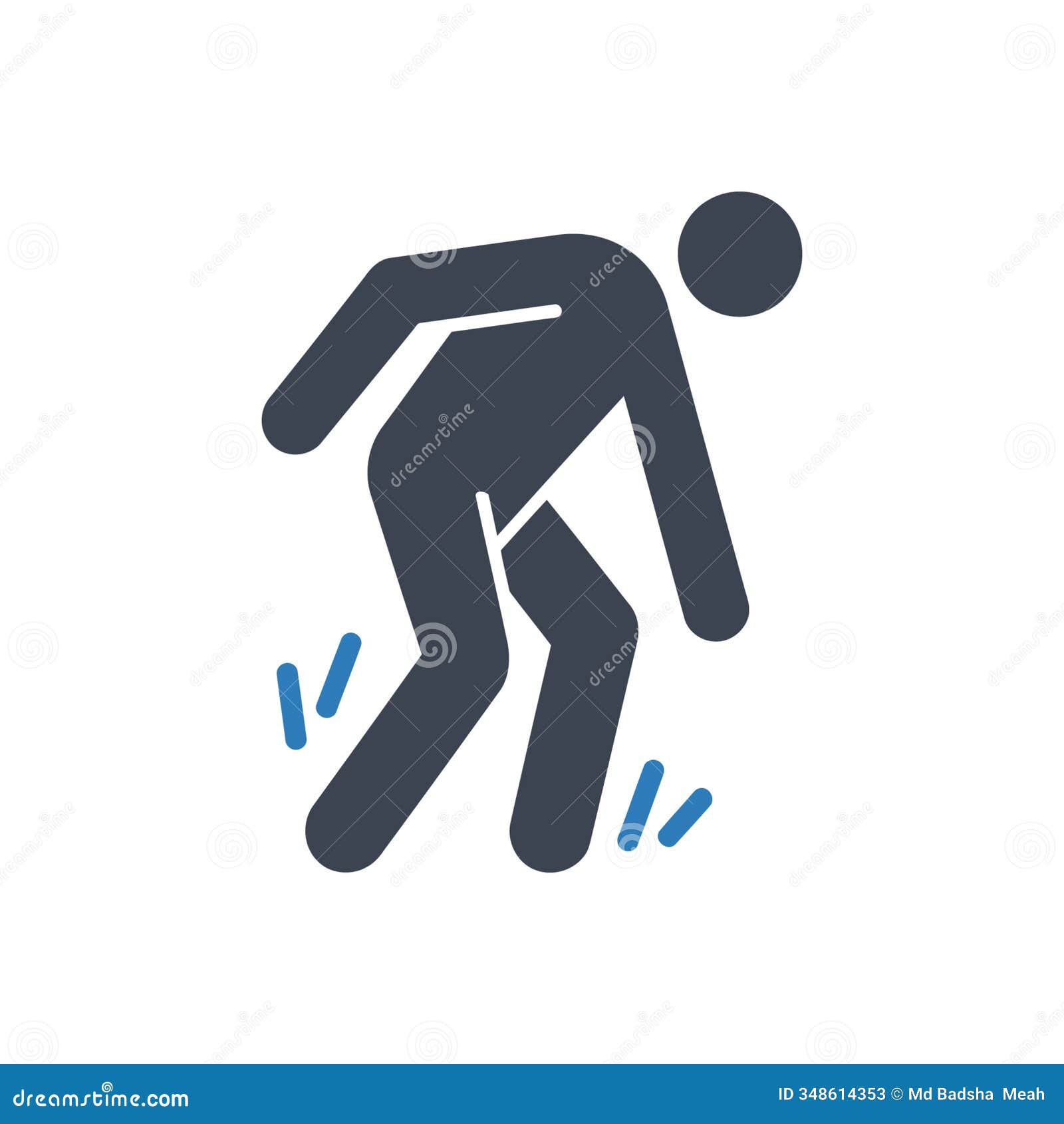 Stumbling Action icon stock vector. Illustration of icon - 348614353