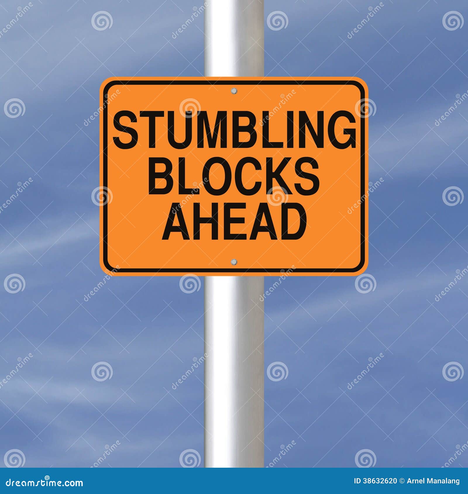 Stumbling Blocks Ahead stock photo. Image of traffic - 38632620