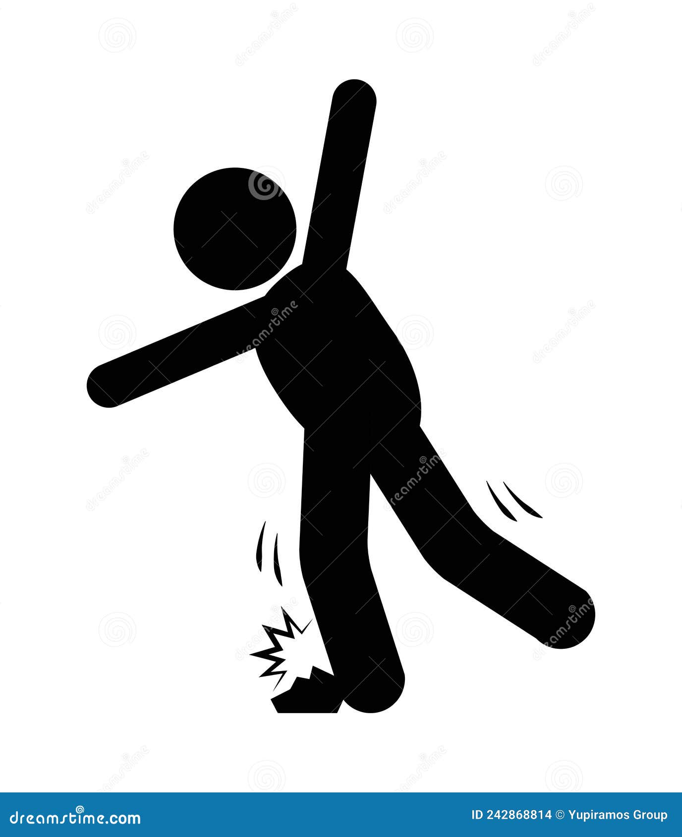 Stumbling on Rock while Walking Stock Illustration - Illustration of ...