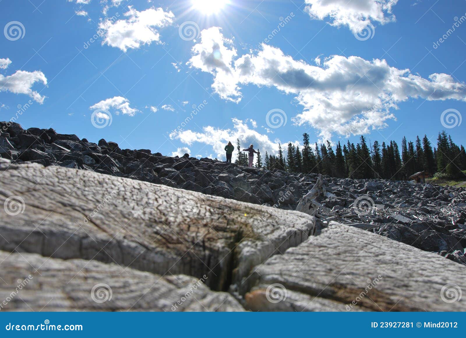 Stump stock image. Image of rocks, clouds, pile, lake - 23927281