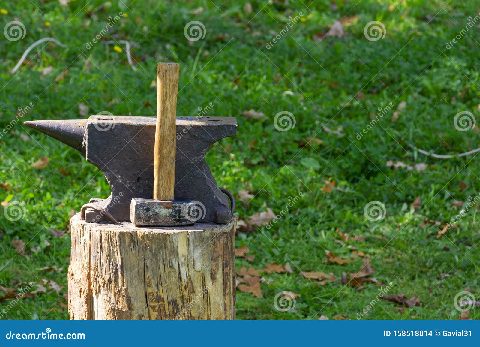 On the Stump of a Blacksmith`s Tools: Hammer and Anvil. the Concept of ...