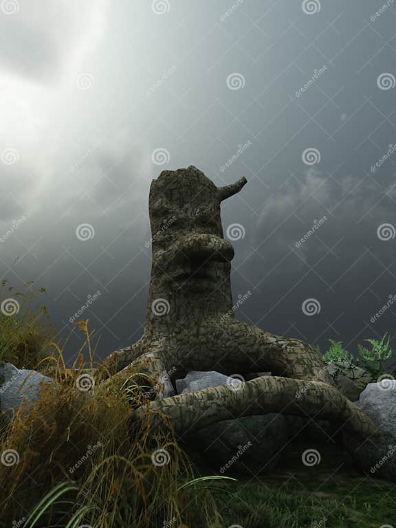 Stump with face stock illustration. Illustration of wood - 19726052