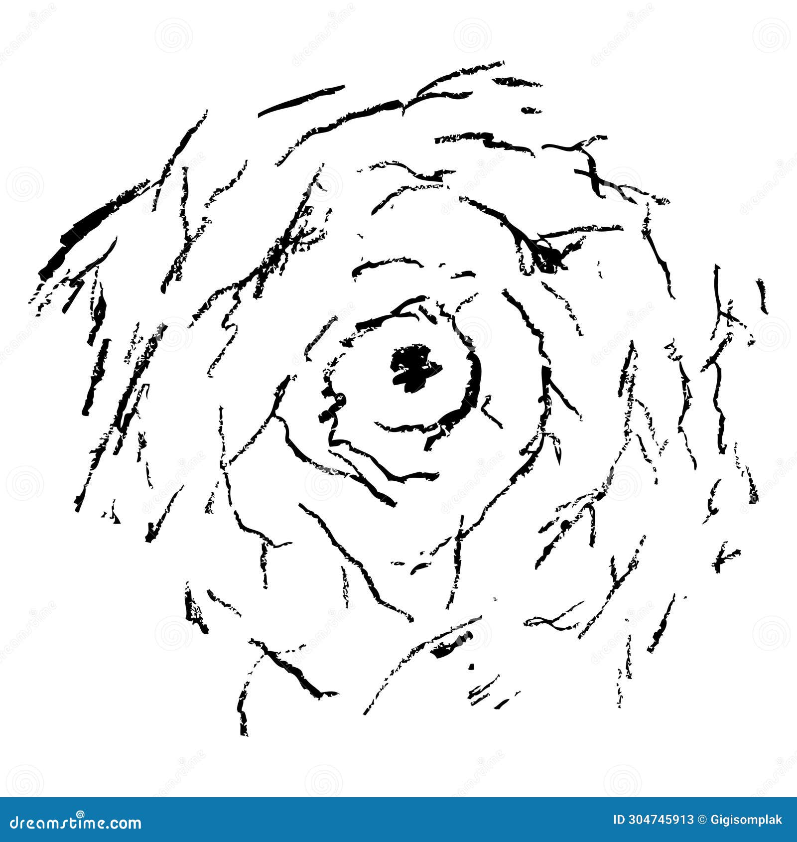 Stump, Inside of Tree, Simple Vector Doodle Hand Draw Sketch Stock ...