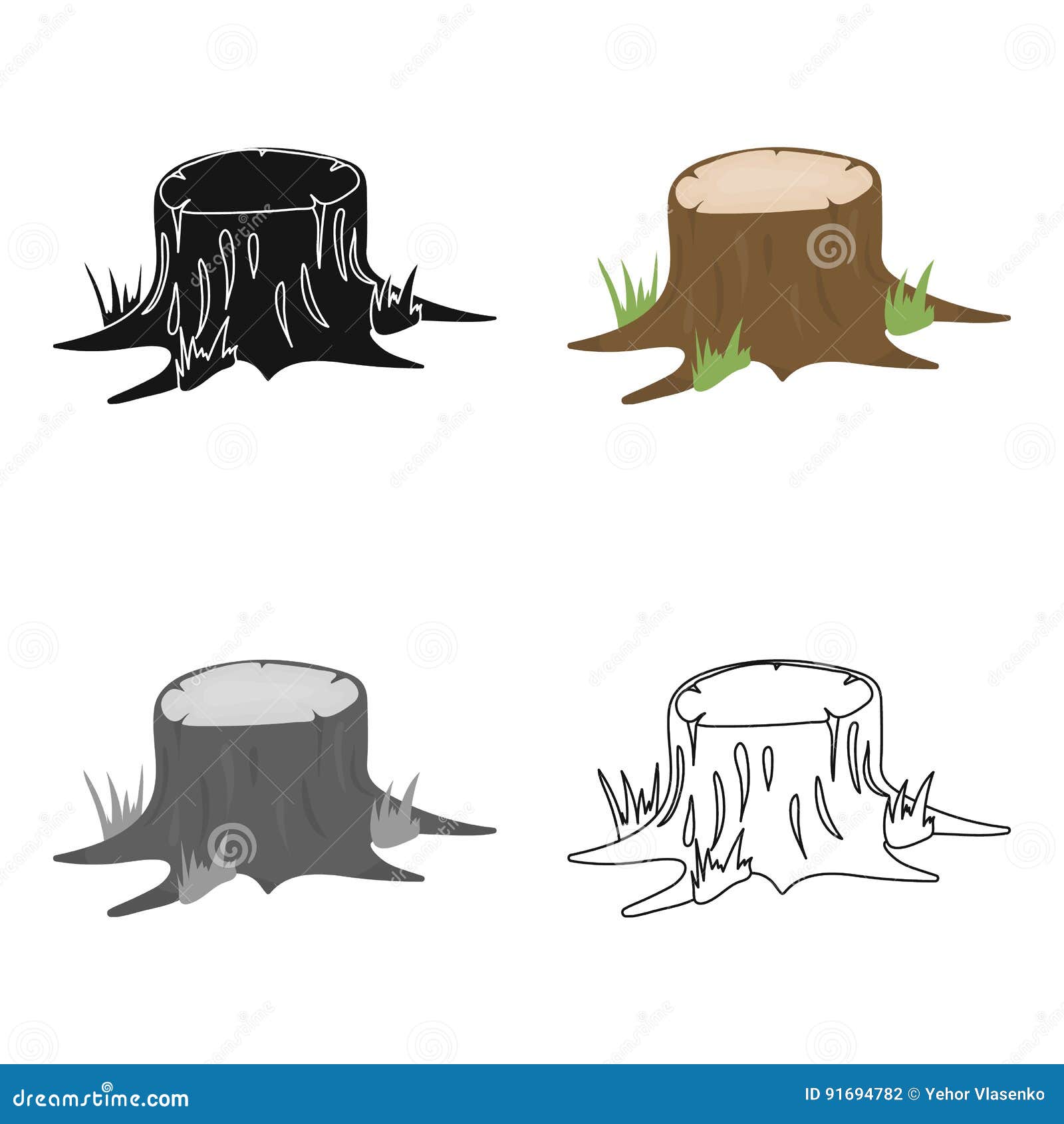 Stump Vector Icon in Cartoon Style for Web Stock Vector - Illustration ...