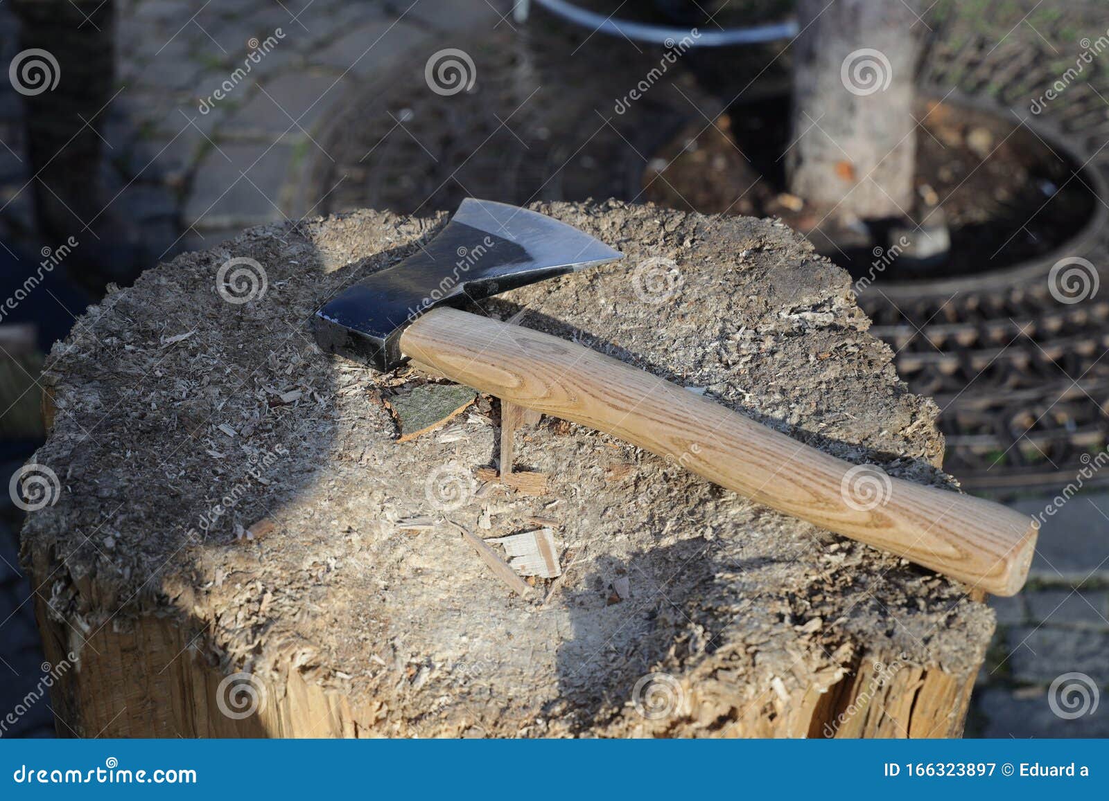 Stumpf stockbild. Bild von stumpf, holz, hacken, arbeit - 166323897