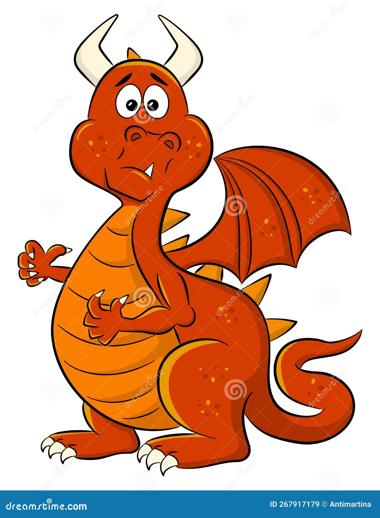 Stunned cartoon dragon stock vector. Illustration of perplexed - 267917179
