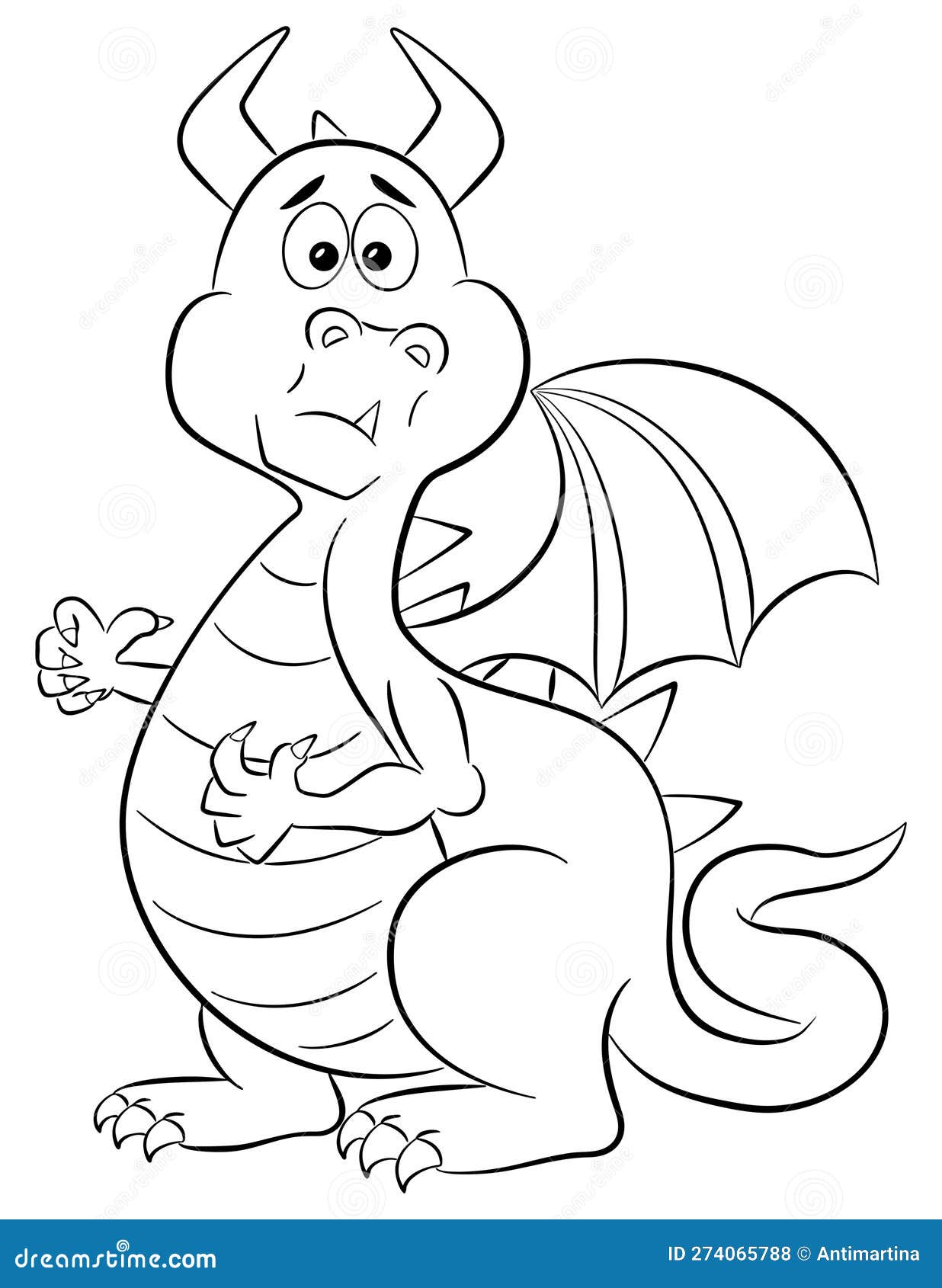 Vector Illustration of a Stunned Cartoon Dragon Stock Vector ...