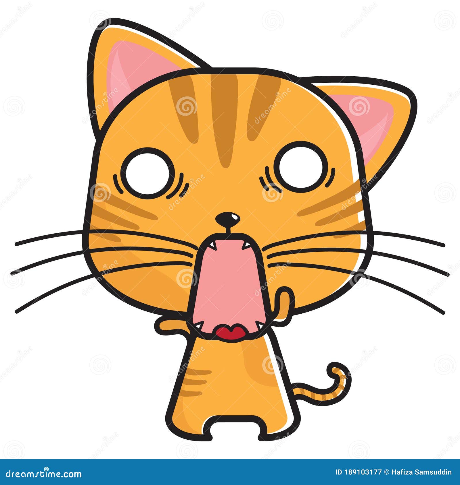 Stunned Cat. Vector Illustration Decorative Design Stock Vector ...