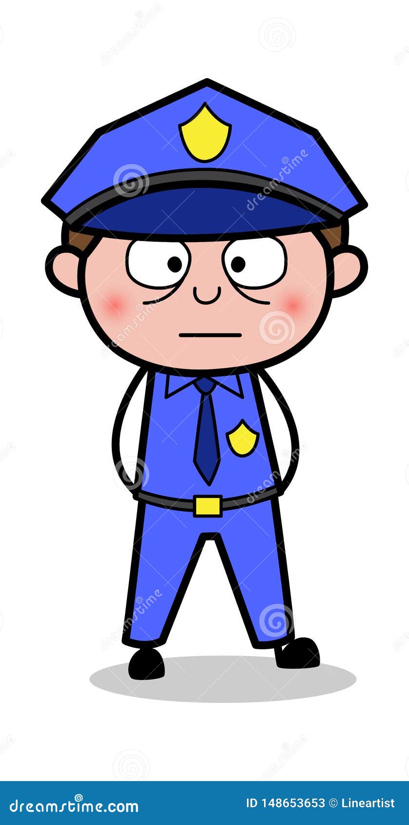 Stunned - Retro Cop Policeman Vector Illustration Stock Illustration ...