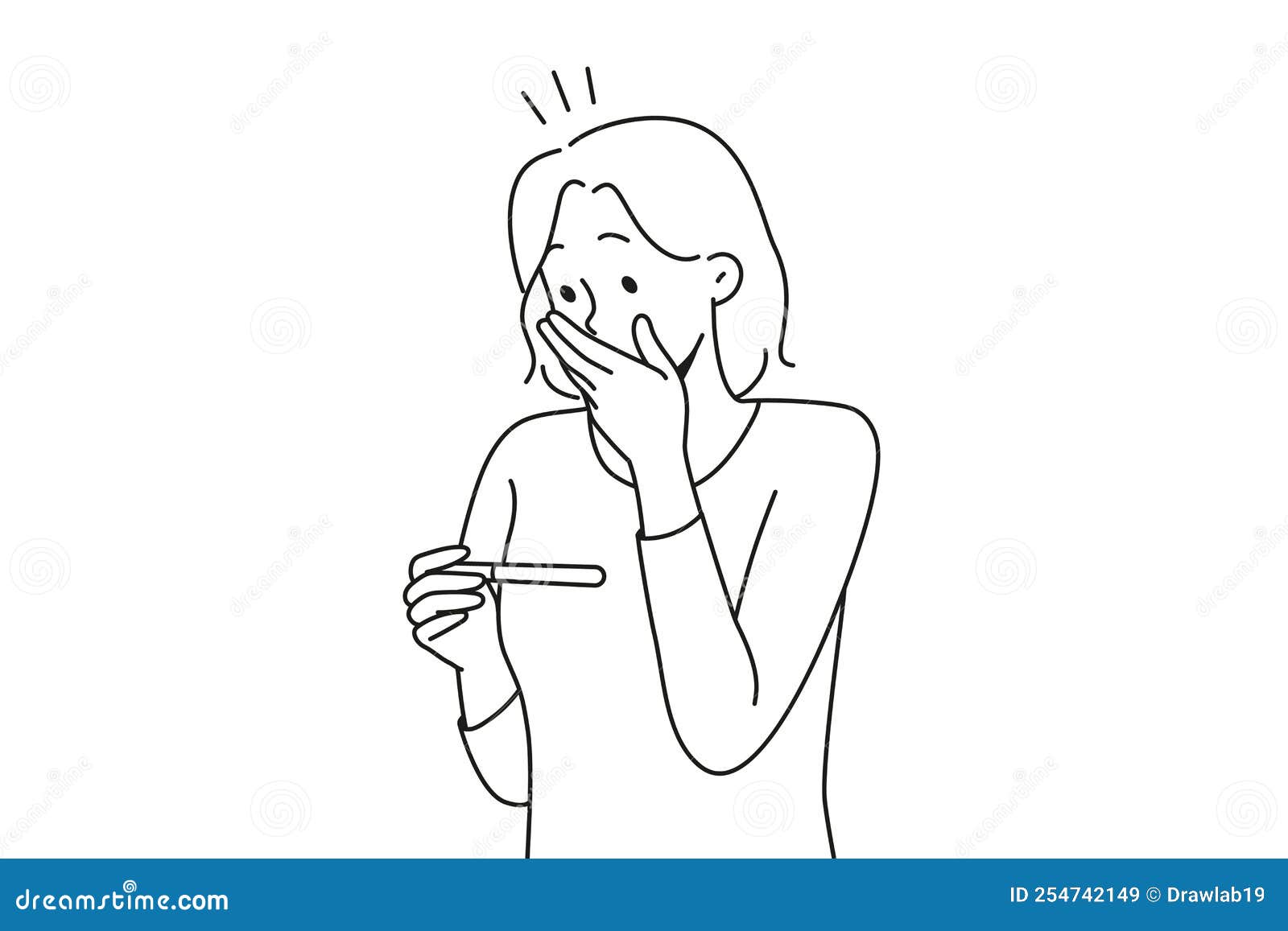 Stunned Woman Shocked With Unexpected News Vector Illustration