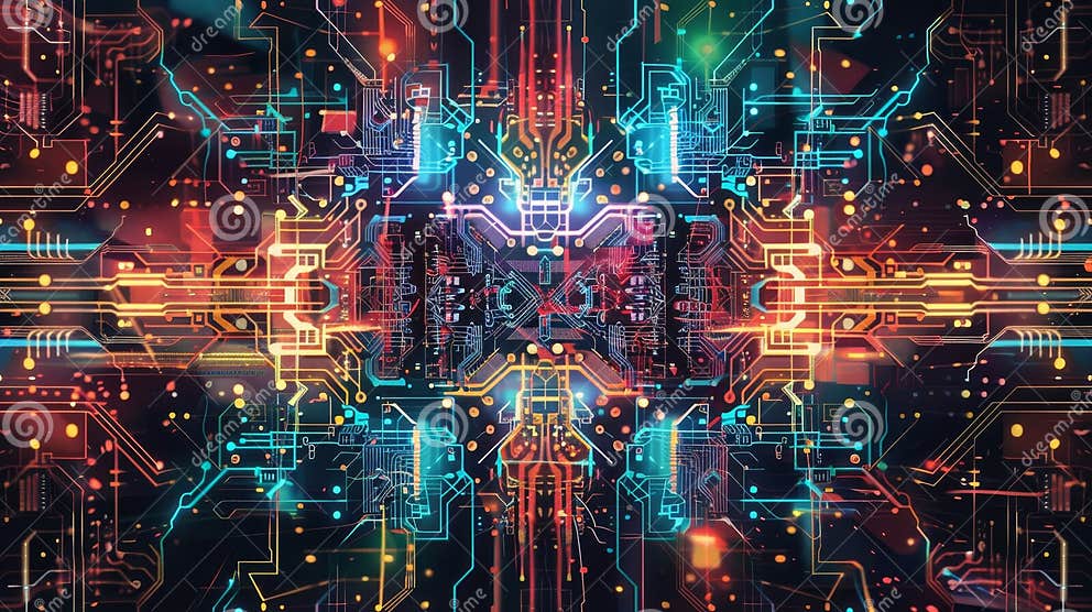 Stunning Abstract Art Piece Representing Virtual Circuitry in a ...