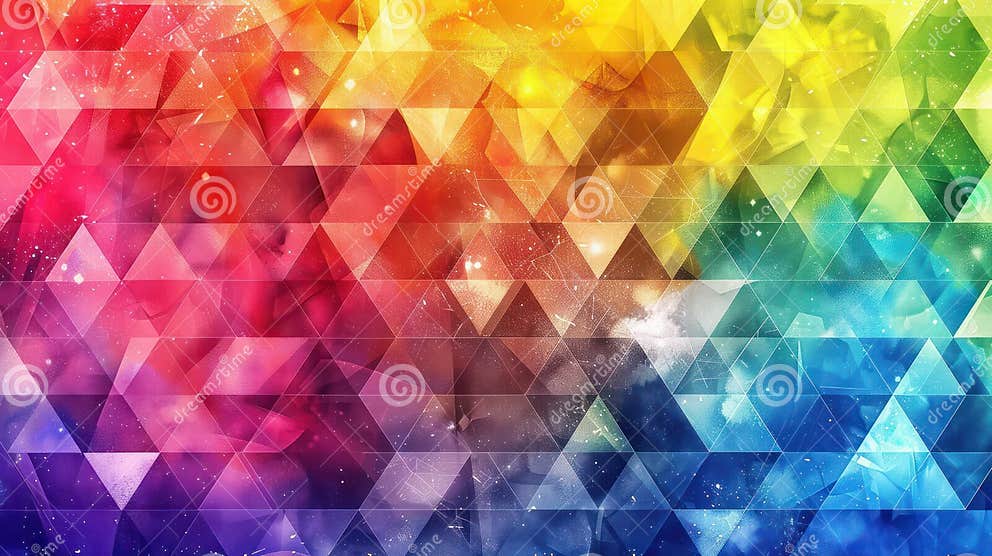 Rainbow Geometric Shapes Abstract Background Stock Illustration ...