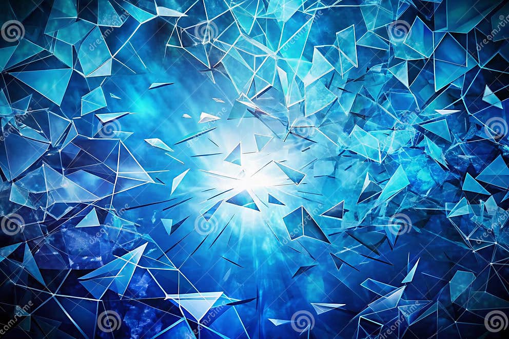 Stunning Abstract Blue Shattered Pattern Background Dynamic Fragments ...