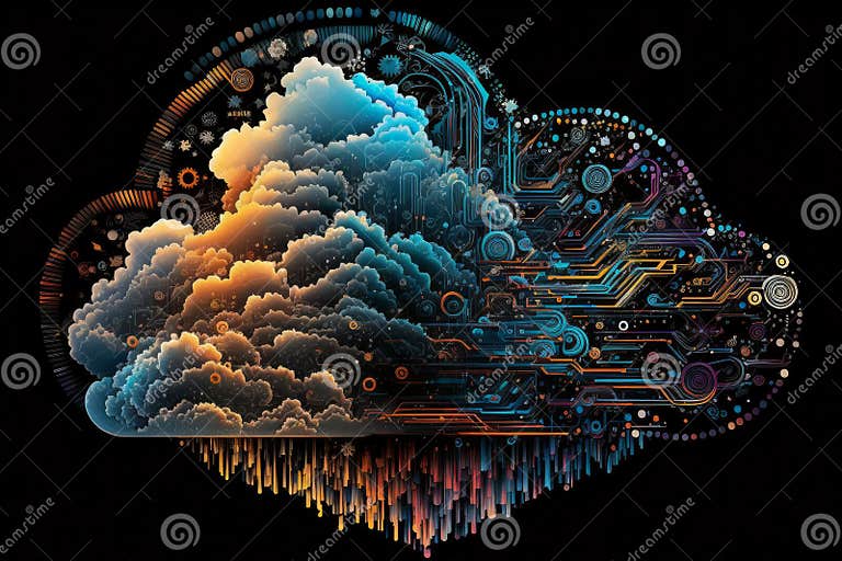 Stunning Abstract Cloud Computing Graphic Stock Illustration ...