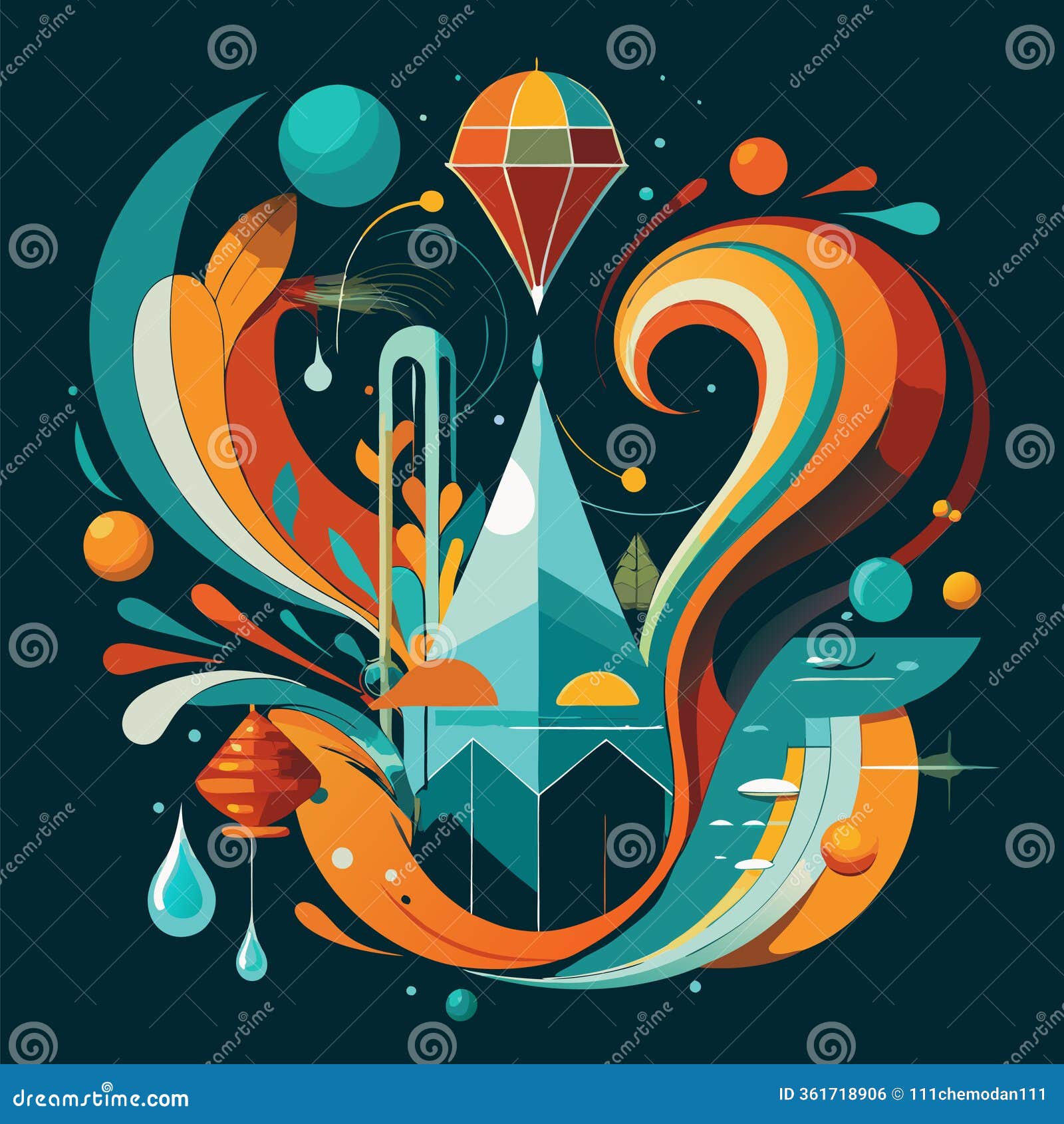 A Stunning Abstract Piece With Intricate Black And Gold Details Forming ...