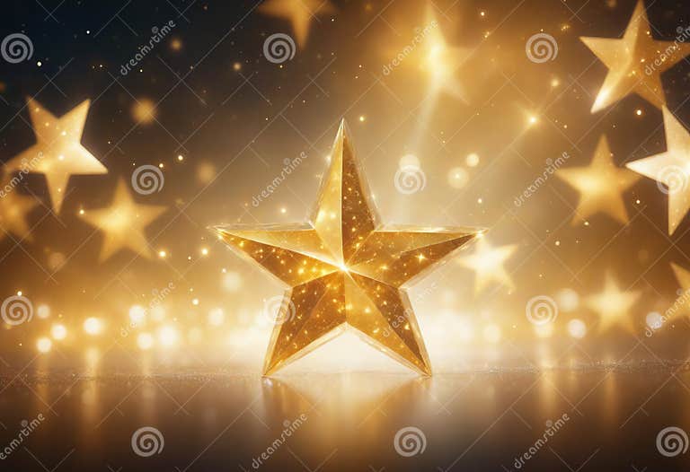 A Stunning Abstract Composition of Sparkling Gold Star Stock ...