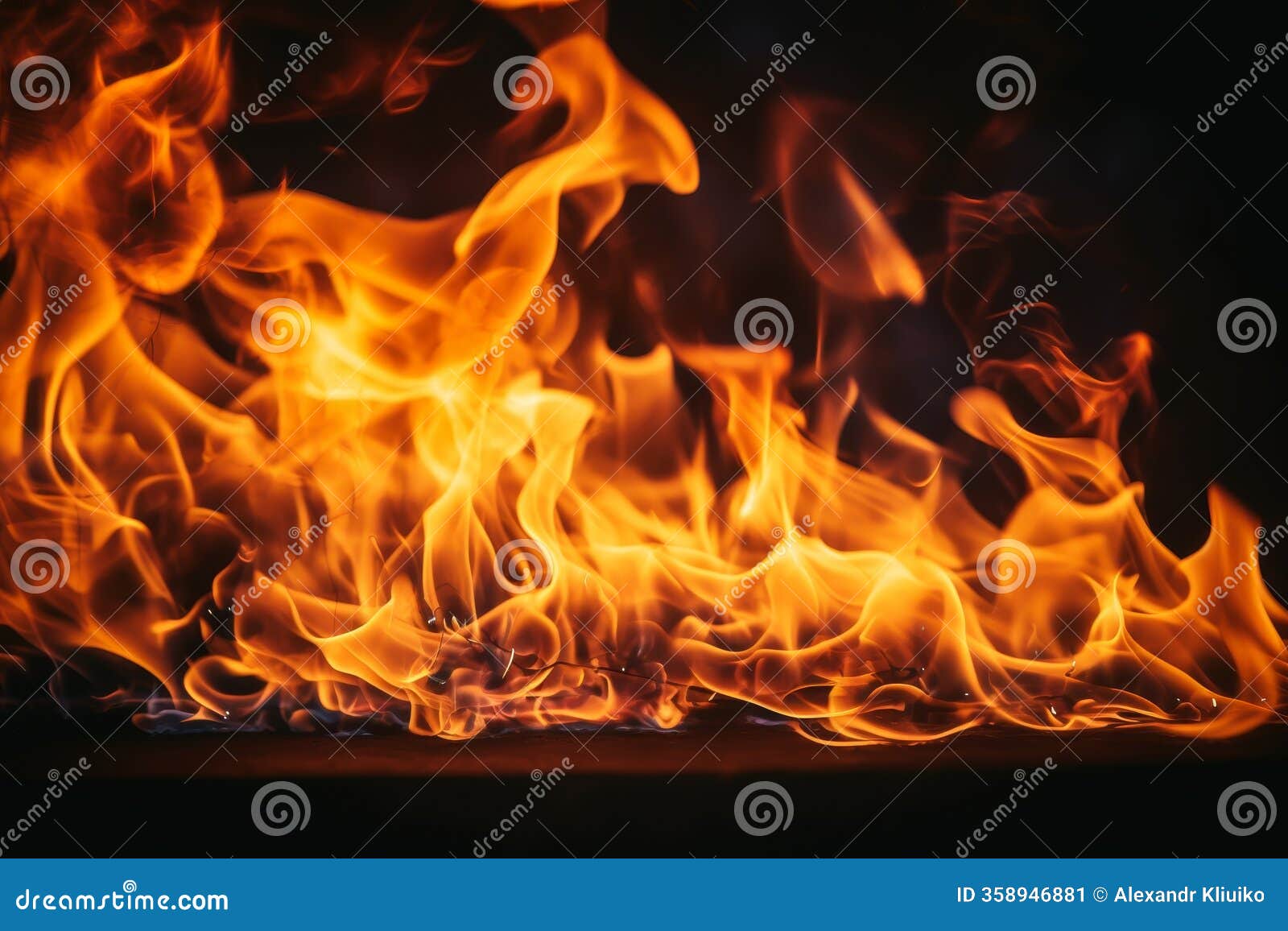 Stunning Abstract Fire Flame on Dark Background with Blurry Effects and ...