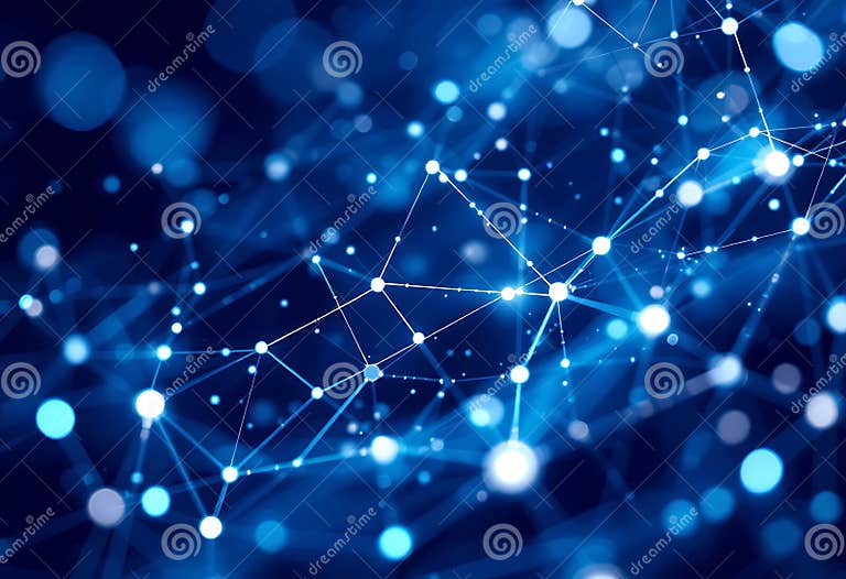 Abstract Blue Network Connection Background Image Stock Illustration ...