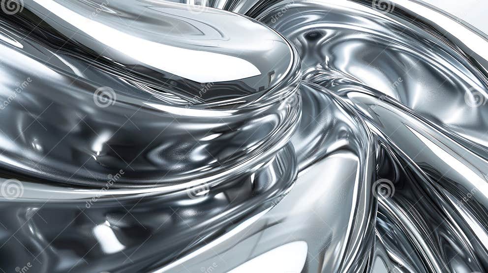 Shimmering Chrome Abstraction: Dynamic and Futuristic Background Stock ...