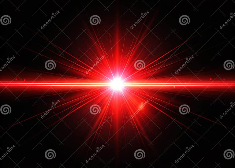 Stunning Abstract Red Laser Beam Glowing Effect Horizontal Rays of ...