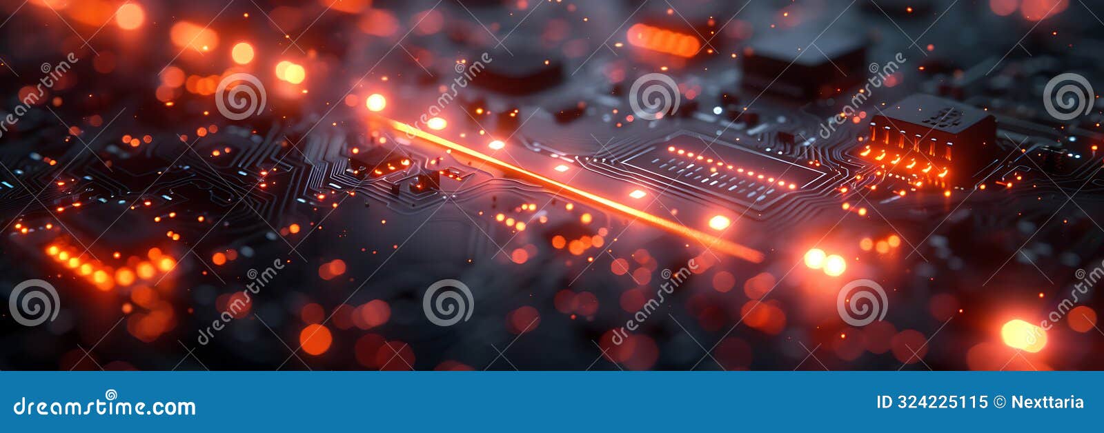 Vibrant Tech Canvas with Neon Accents Stock Illustration - Illustration ...