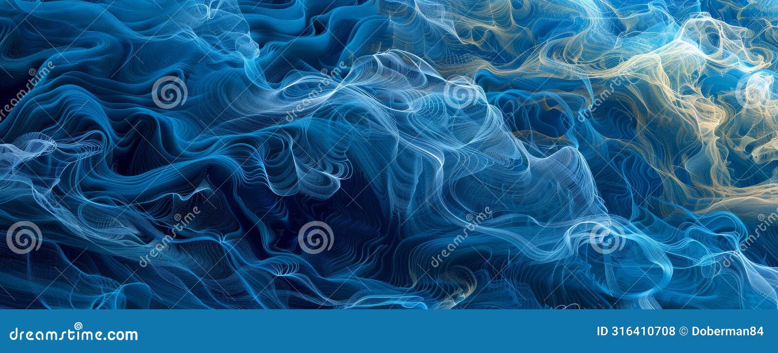 Stunning Abstract Visualization of Ocean Currents in Rich Blue Tones ...