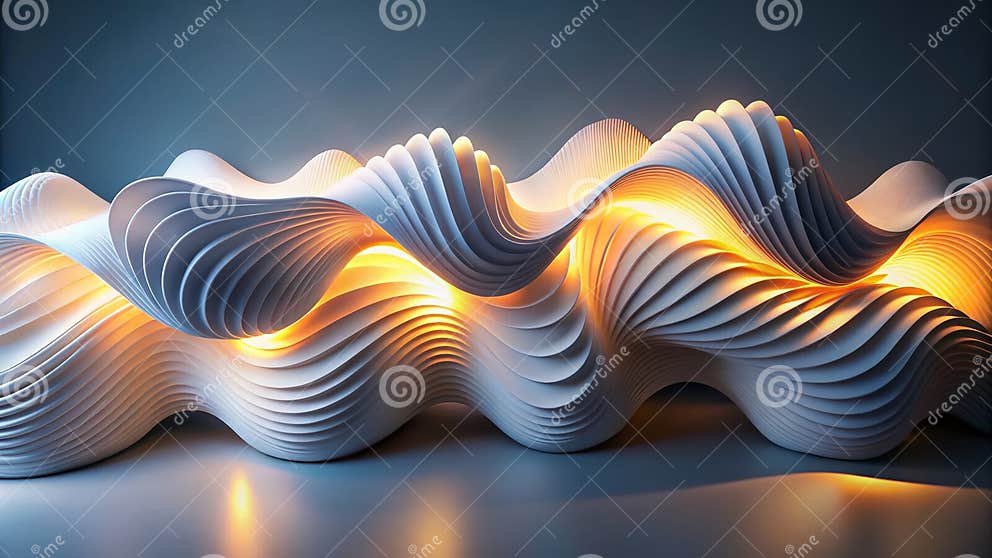 Stunning Abstract White Glowing Waves Wallpaper for Modern Interior ...