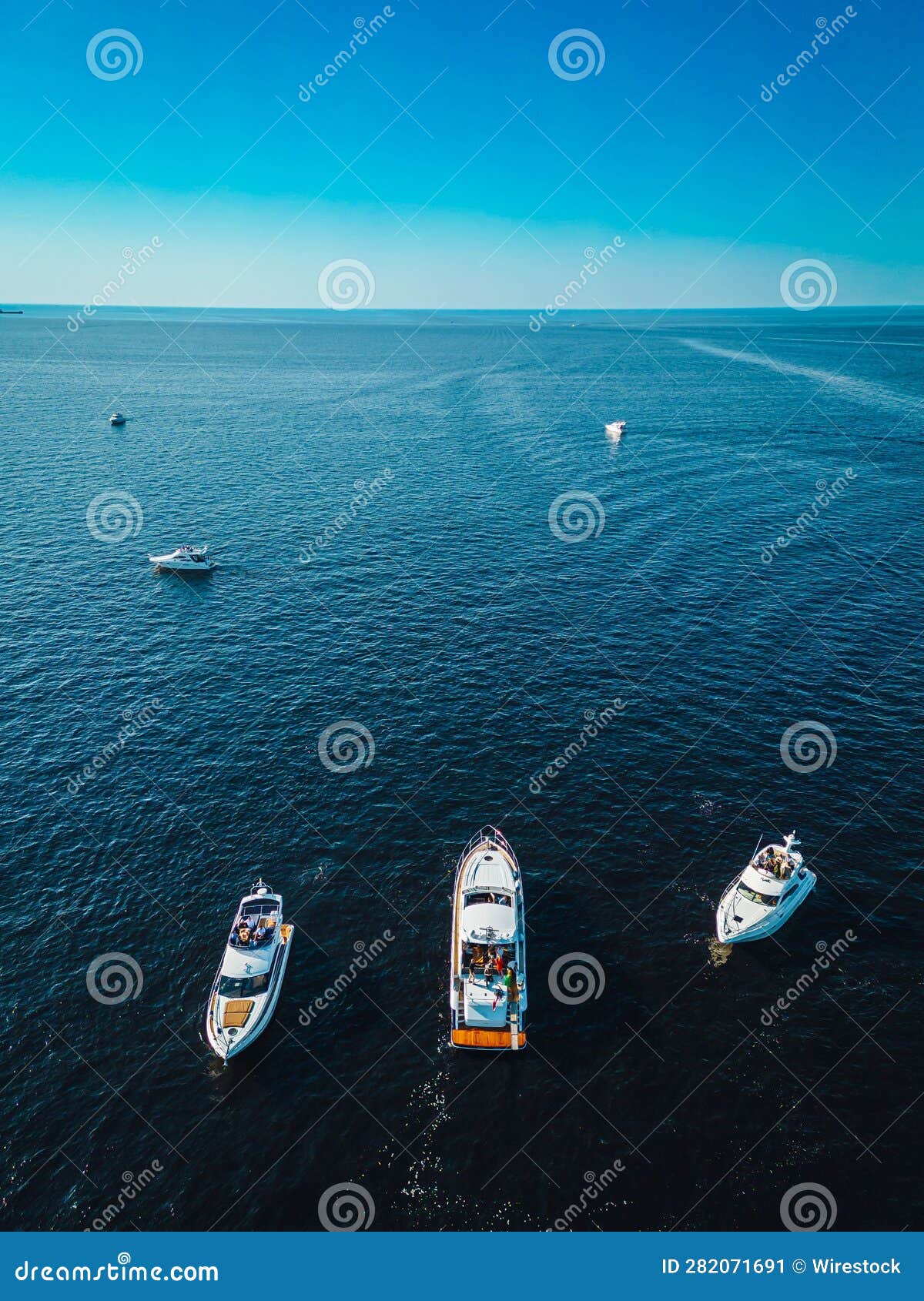 Stunning Aerial View of a Beachfront, with Multiple Boats Stock Image ...