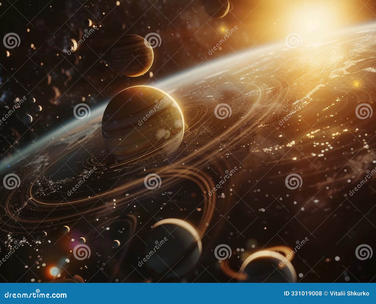 A Stunning Alignment of Colorful Planets in Deep Space, Featuring ...