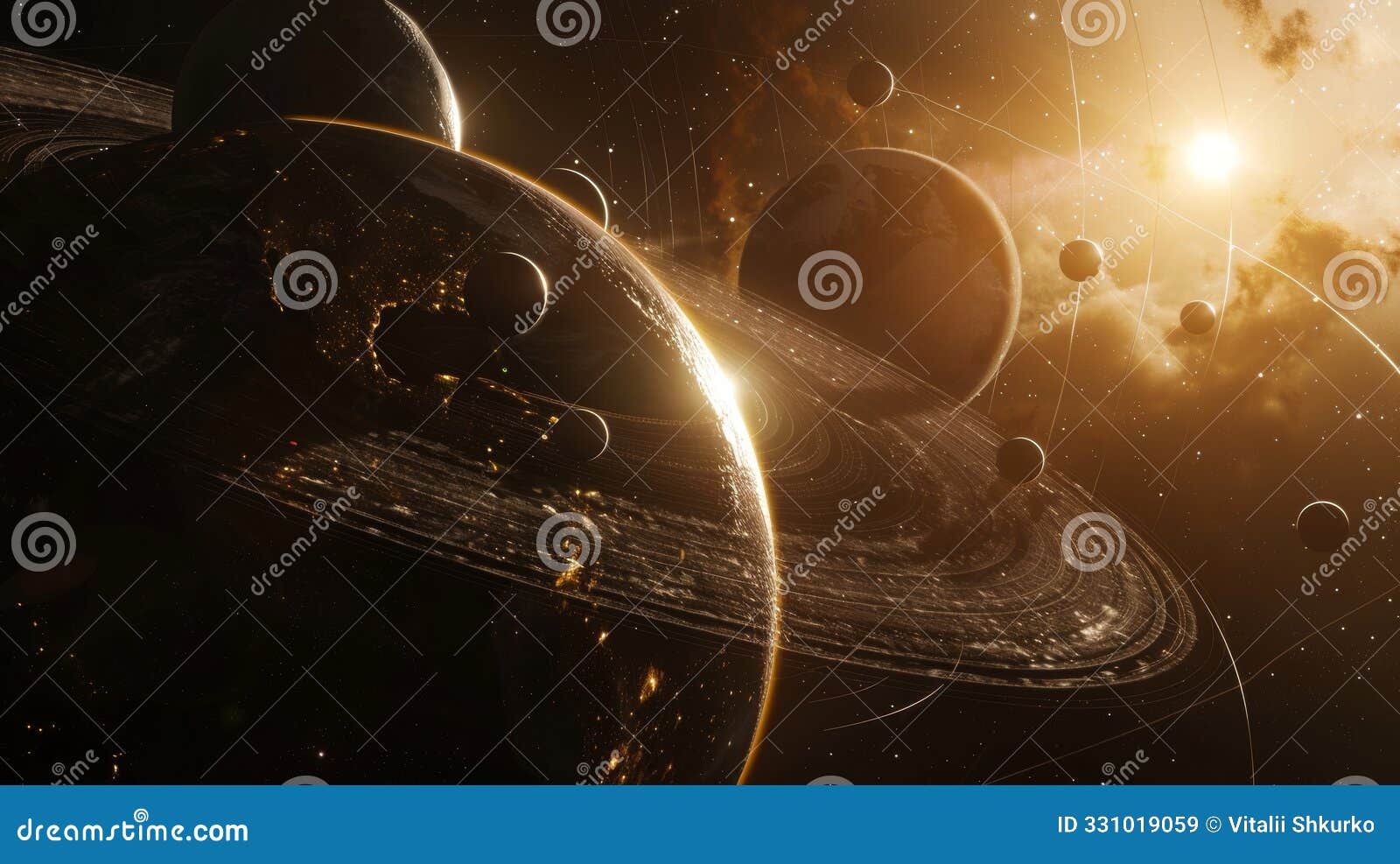 A Stunning Alignment of Colorful Planets in Deep Space, Featuring ...